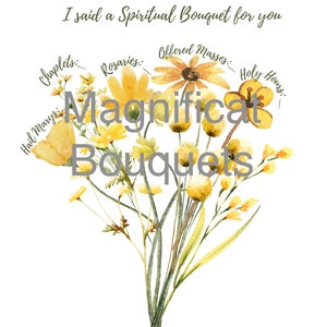 Spiritual Bouquet - Catholic Prayer Card Yellow - Etsy