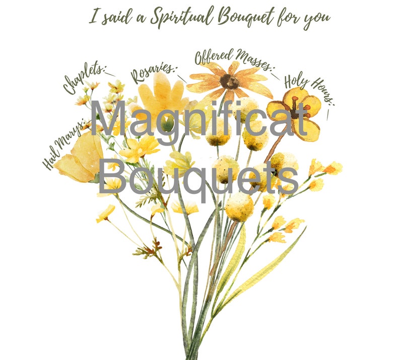 Spiritual Bouquet Catholic Prayer Card Yellow - Etsy