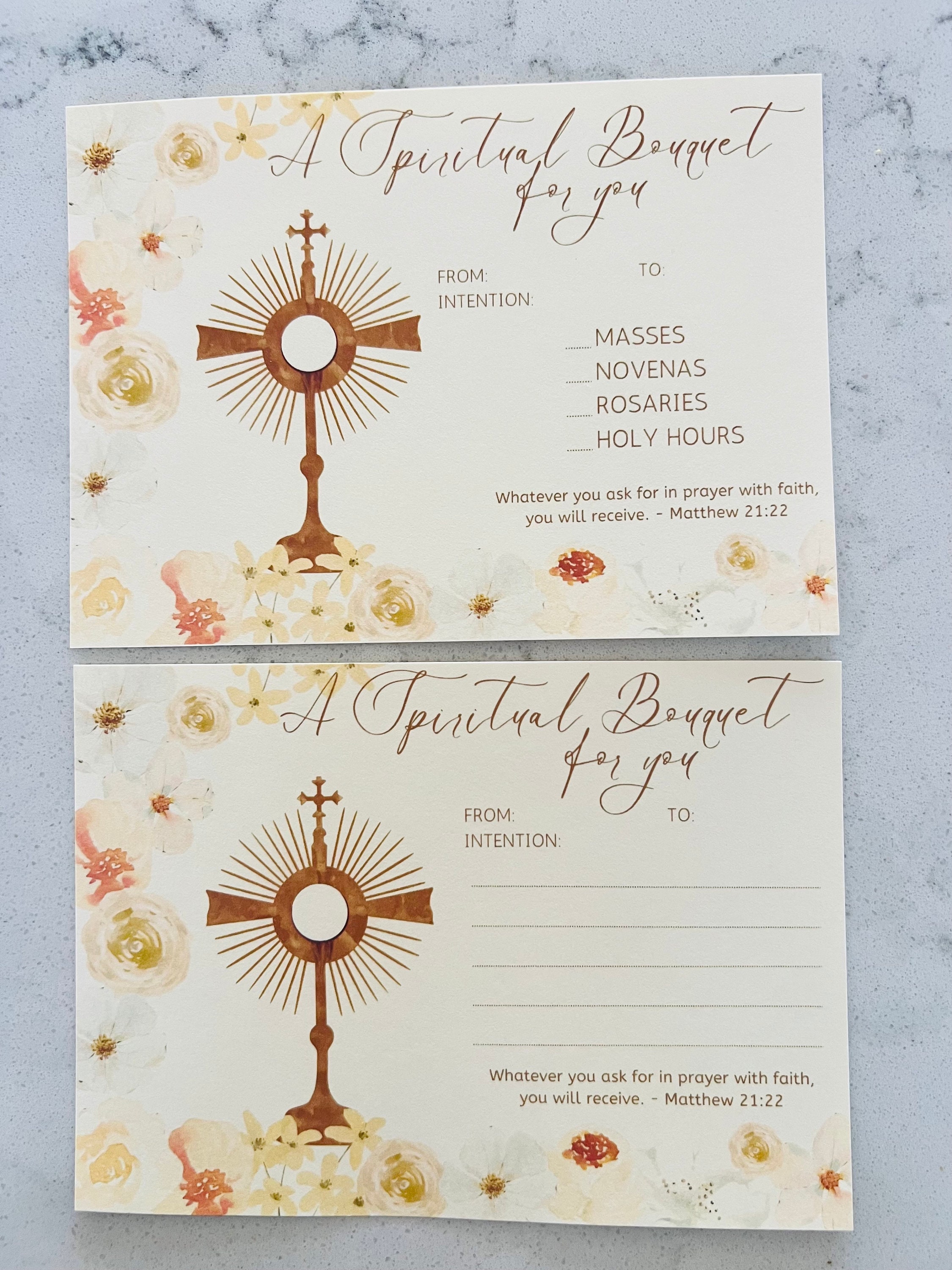 Catholic Prayer Card Printable – Spiritual Bouquet – Adoration Card ...