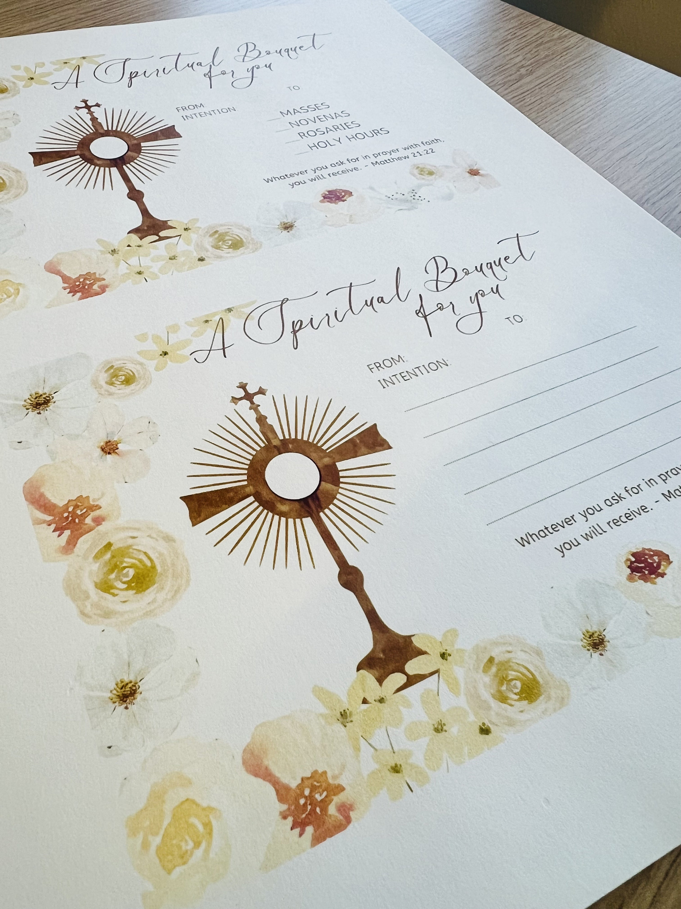 Catholic Prayer Card Printable – Spiritual Bouquet – Adoration Card ...