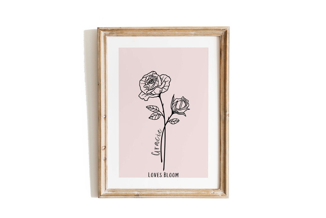 Birth Month Flower Print Custom One Line Drawing Birth Flower Picture ...