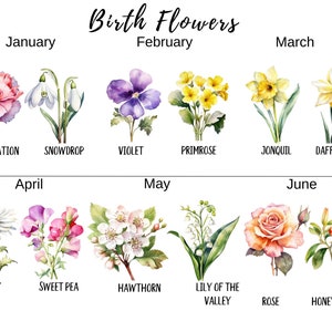 Birth Flower Bouquet Personalized Gift Custom Great Grandma Gift ...