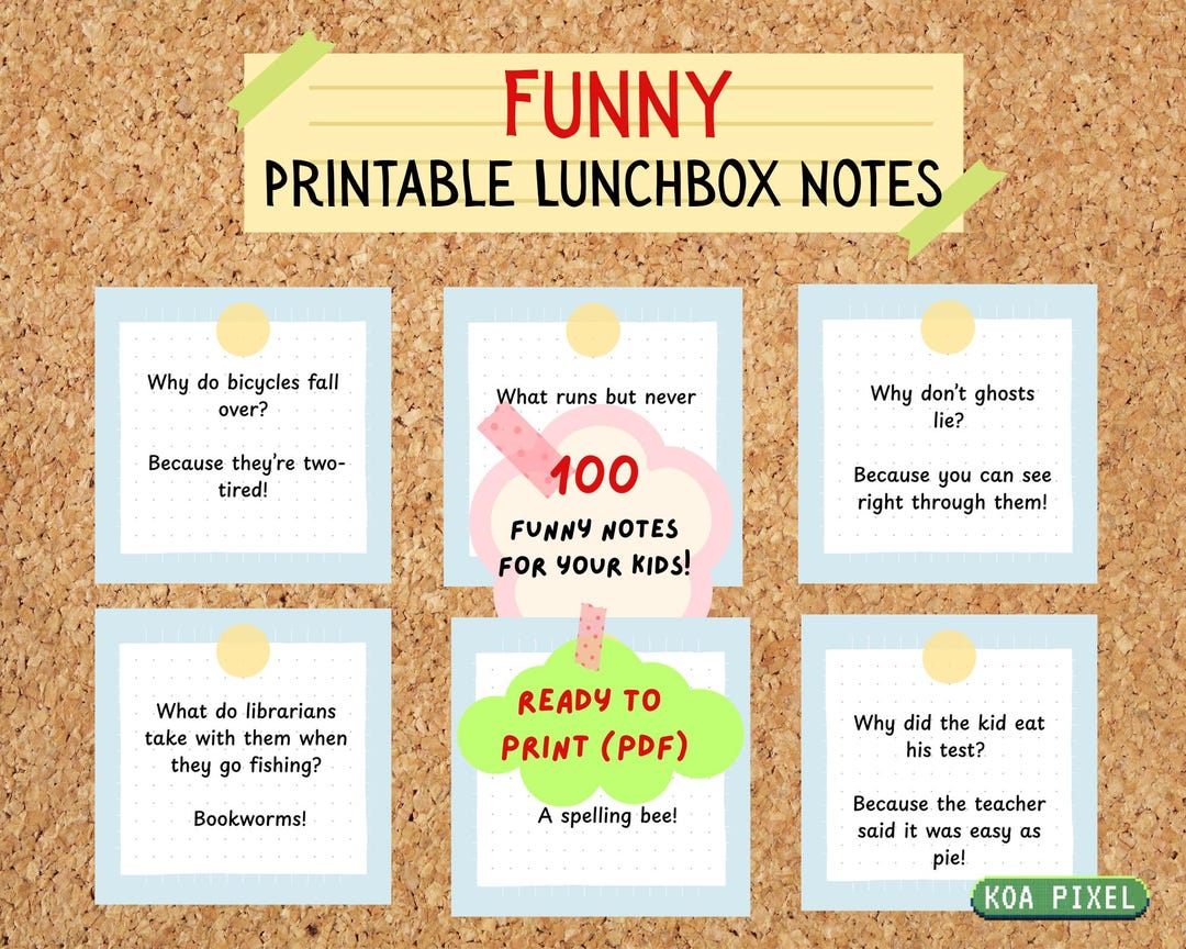 Funny Lunchbox Notes for Kids (printable), Daily Inspiration,lunchbox ...