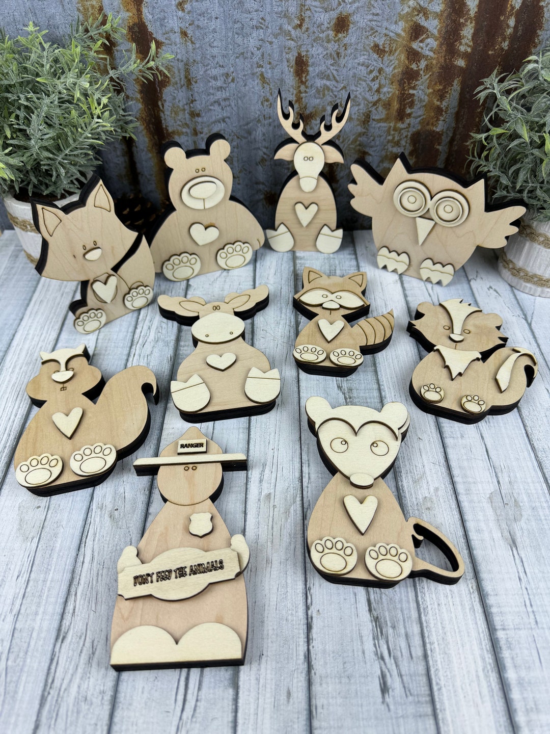 Mini Critters 1/2" Thick - DIY - Deer - Moose - Bear - Skunk - Fox ...