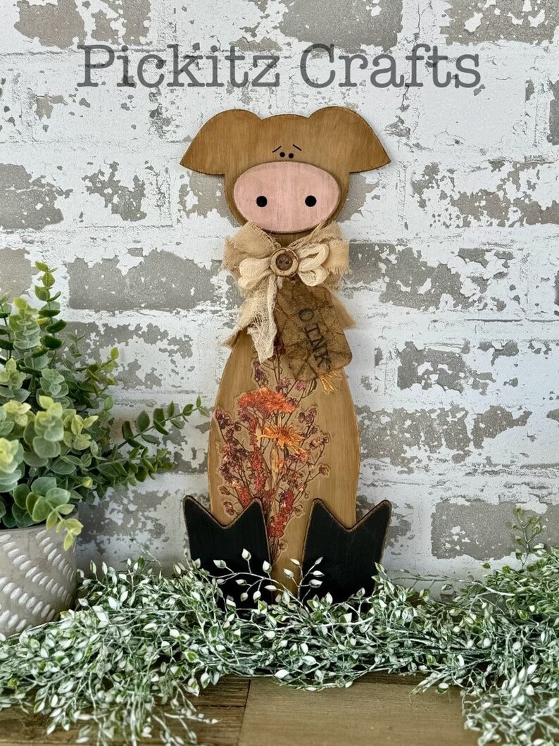 Primitive Pig 1/2" Thick - DIY - Pig - Kit - Whimsical - Etsy
