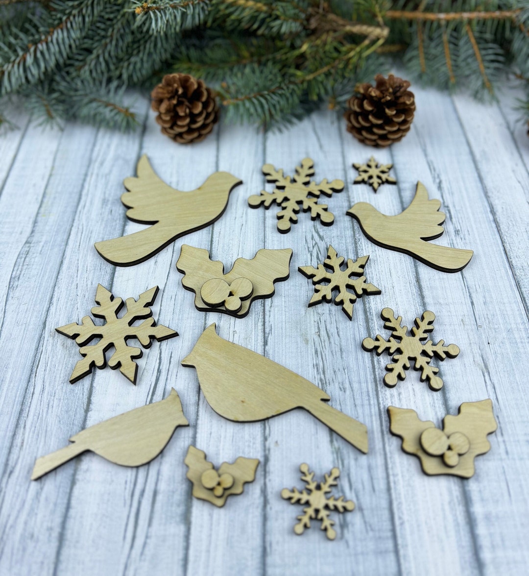 Winter Trinkets Bundle - DIY - Snowflakes - Holly Leaf - Cardinals ...