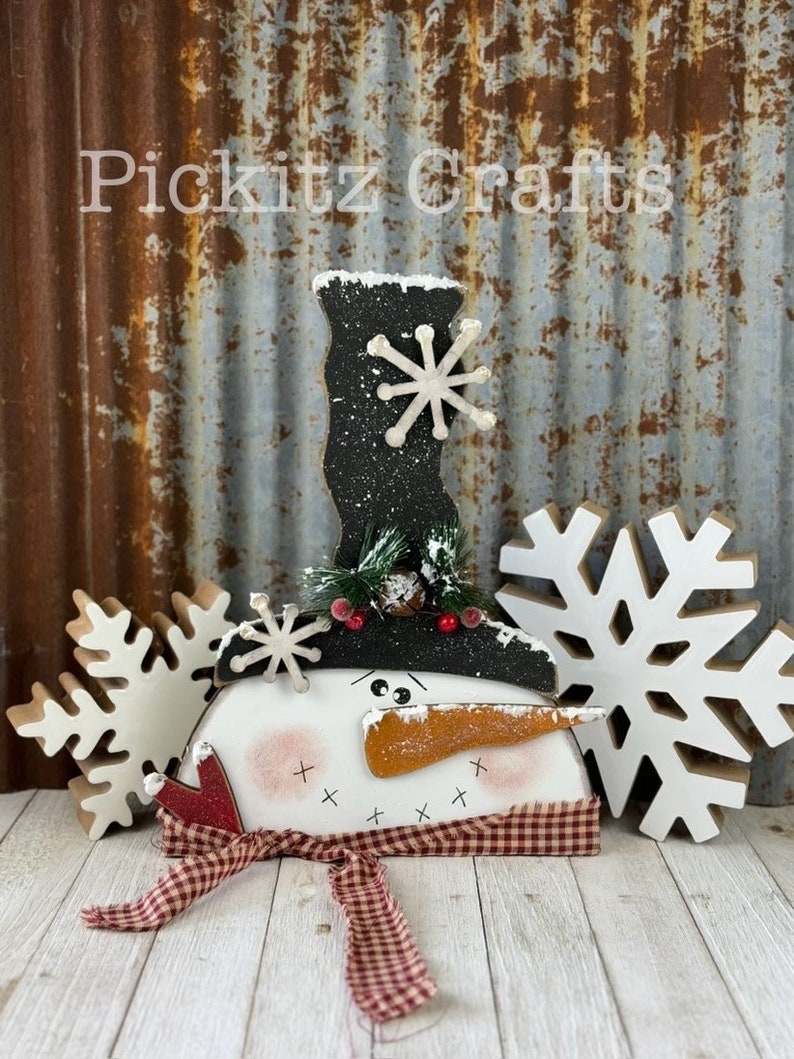 Skinny Top Hat Snowman 1/2" Thick - DIY - Kit - Whimsical - Holiday ...
