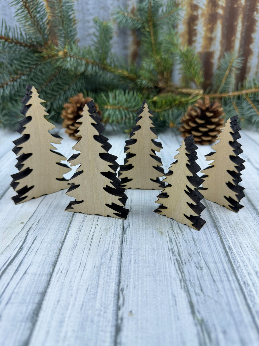 Mini Christmas Tree Bundle 1/2" Thick - Pine Tree - DIY - Kit ...