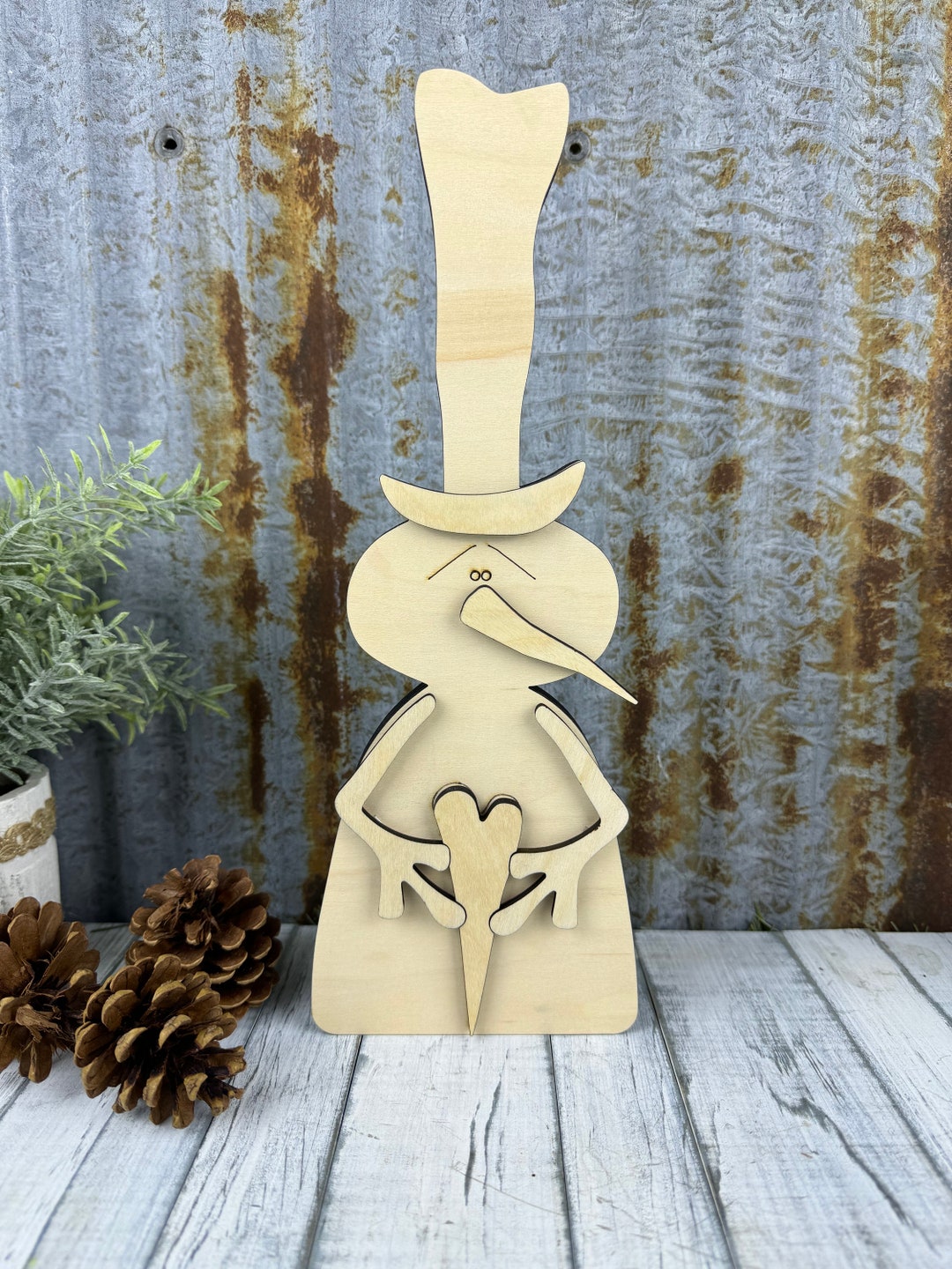 Tall Hat Snowman 1/2" Thick - DIY - Kit - Valentine - Heart - Tall Hat ...