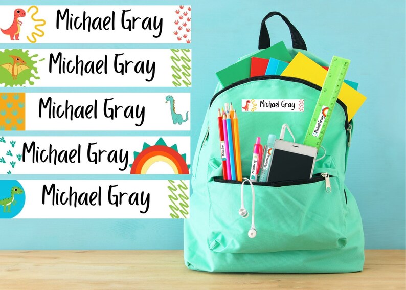 Dinosaur Labels, Back to School Labels School Name Labels School Name ...