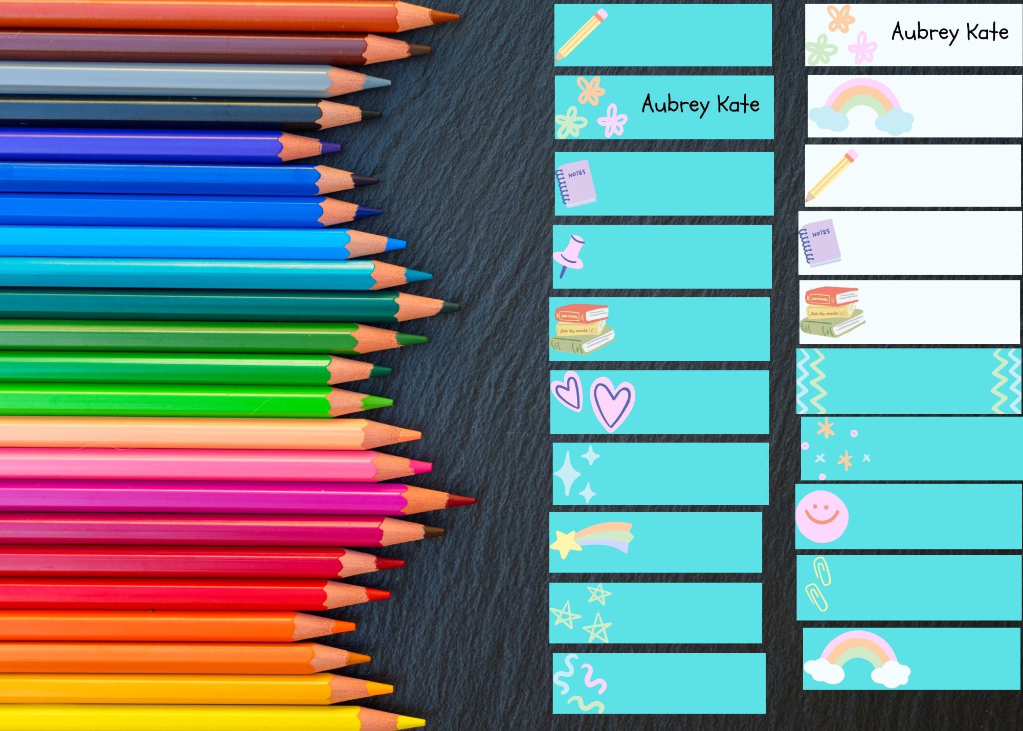 Name Labels, Printable Labels Name Labels for School Stickers, Name ...