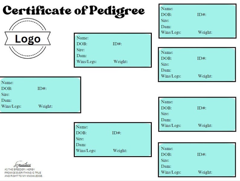 Create A Stunning Pedigree Document With Our Canva Template, Customize ...