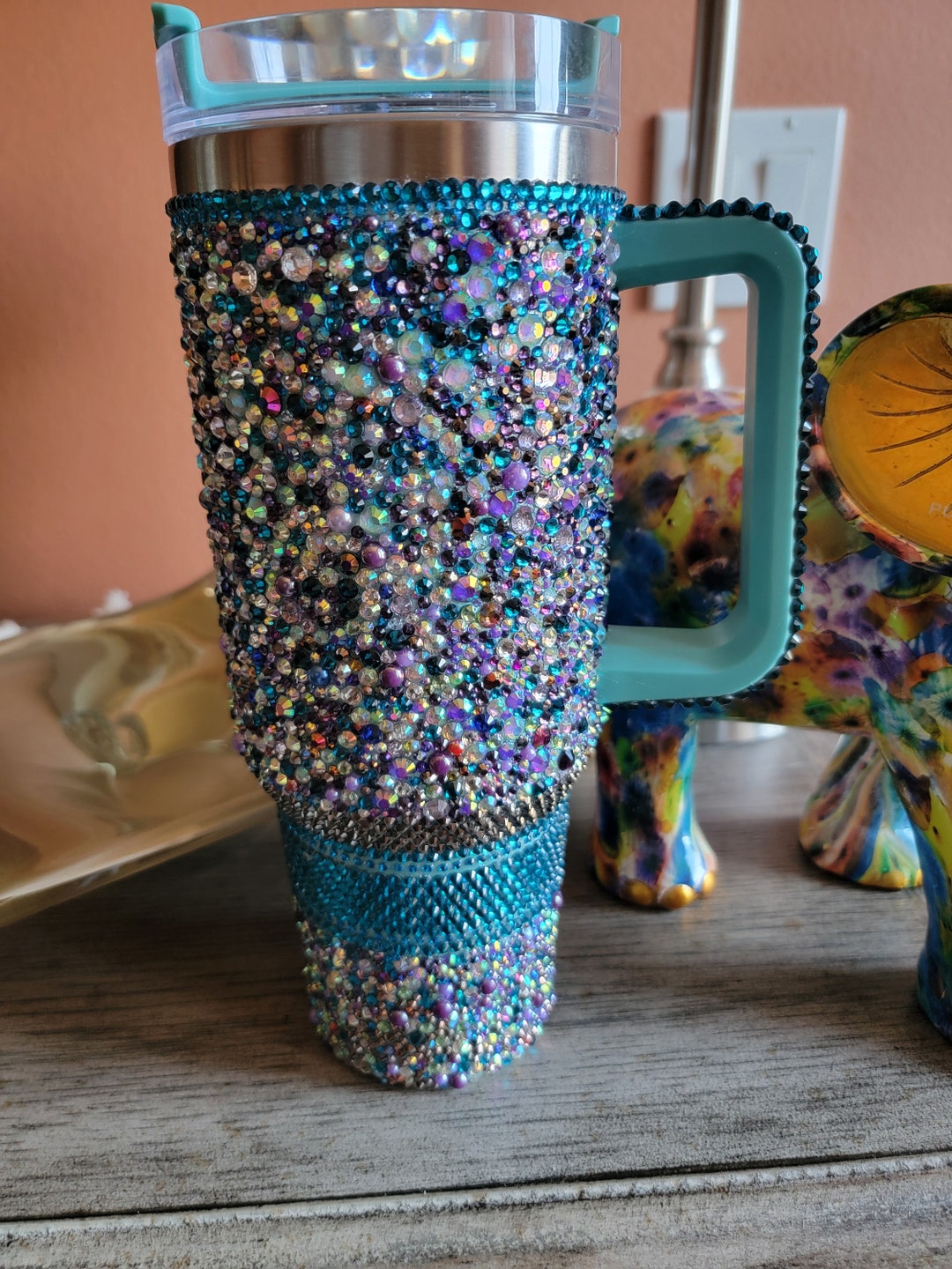 Beautiful Bling Multi-colored 40 Oz Stanley Dupe Tumbler - Etsy