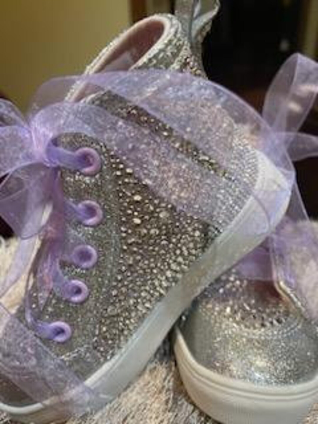 Beautiful Little Girl's Glam High-top Tennis Shoe, Size 9. the Sheer ...