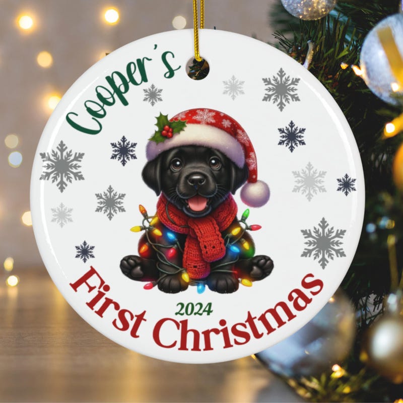 Black Lab Christmas Ornament - Etsy