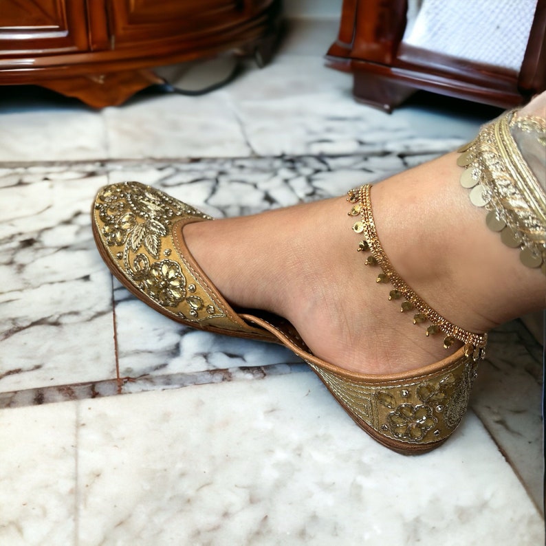 GOLD LILY JHANJRA | Indian Pakistani Anklet Jewellery for Her Plated ...