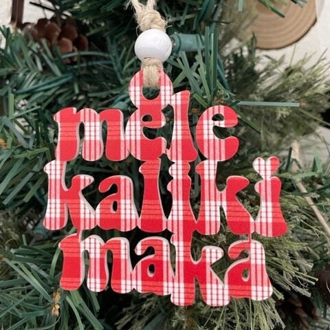 Mele Kalikimaka Palaka Ornament; Christmas Ornament From Hawaii ...