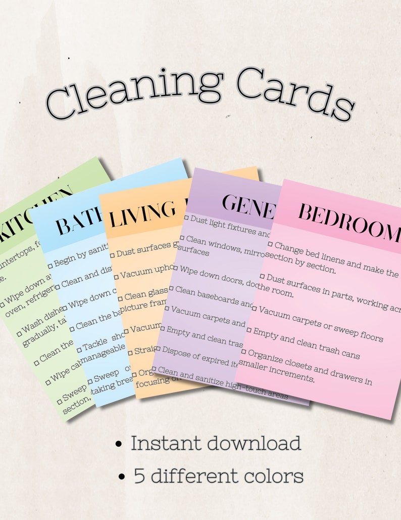 Editable Cleaning Checklist, Cleaning Schedule, Printable Cleaning ...