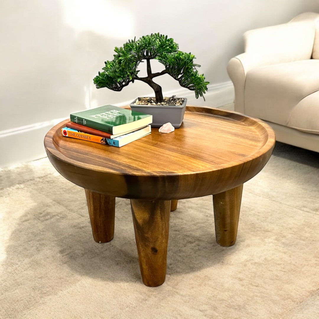 Cult of Wood® Low Round Coffee Table Asian / Bali Style - Etsy