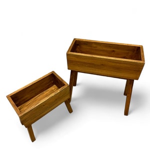 Rustic Flower Stand Set Teak Wood - Etsy