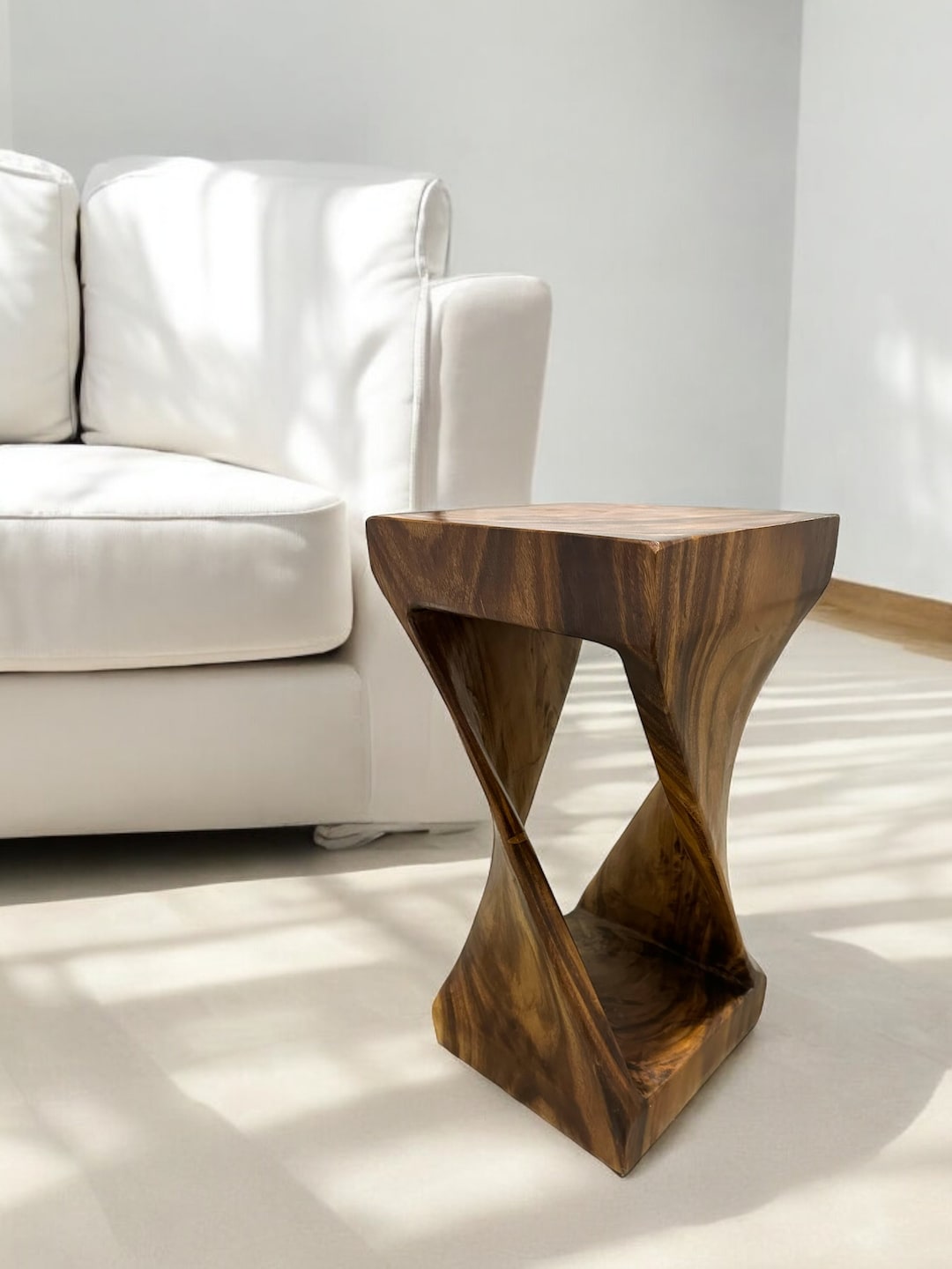 Cult of Wood® Double Twist End Table/side Table/stool/ Corner Table Bar ...