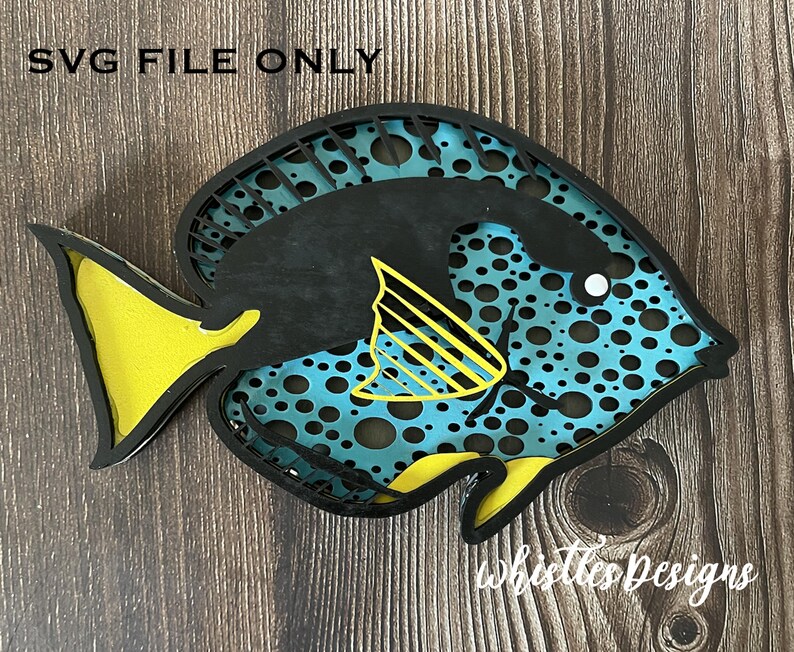 Layered Tang Fish SVG - Etsy