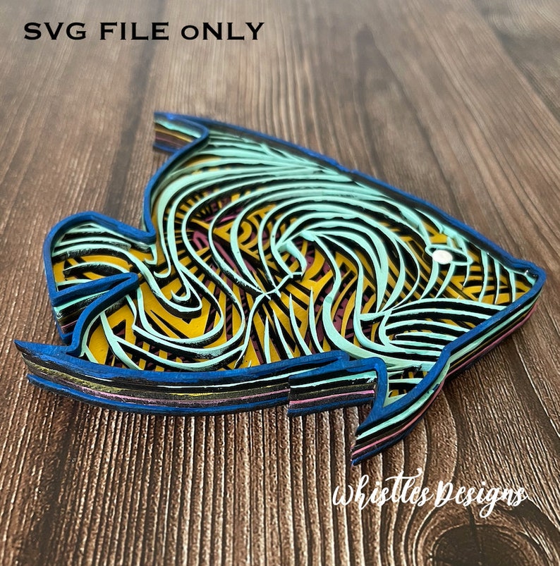 Layered Tropical Fish SVG - Etsy