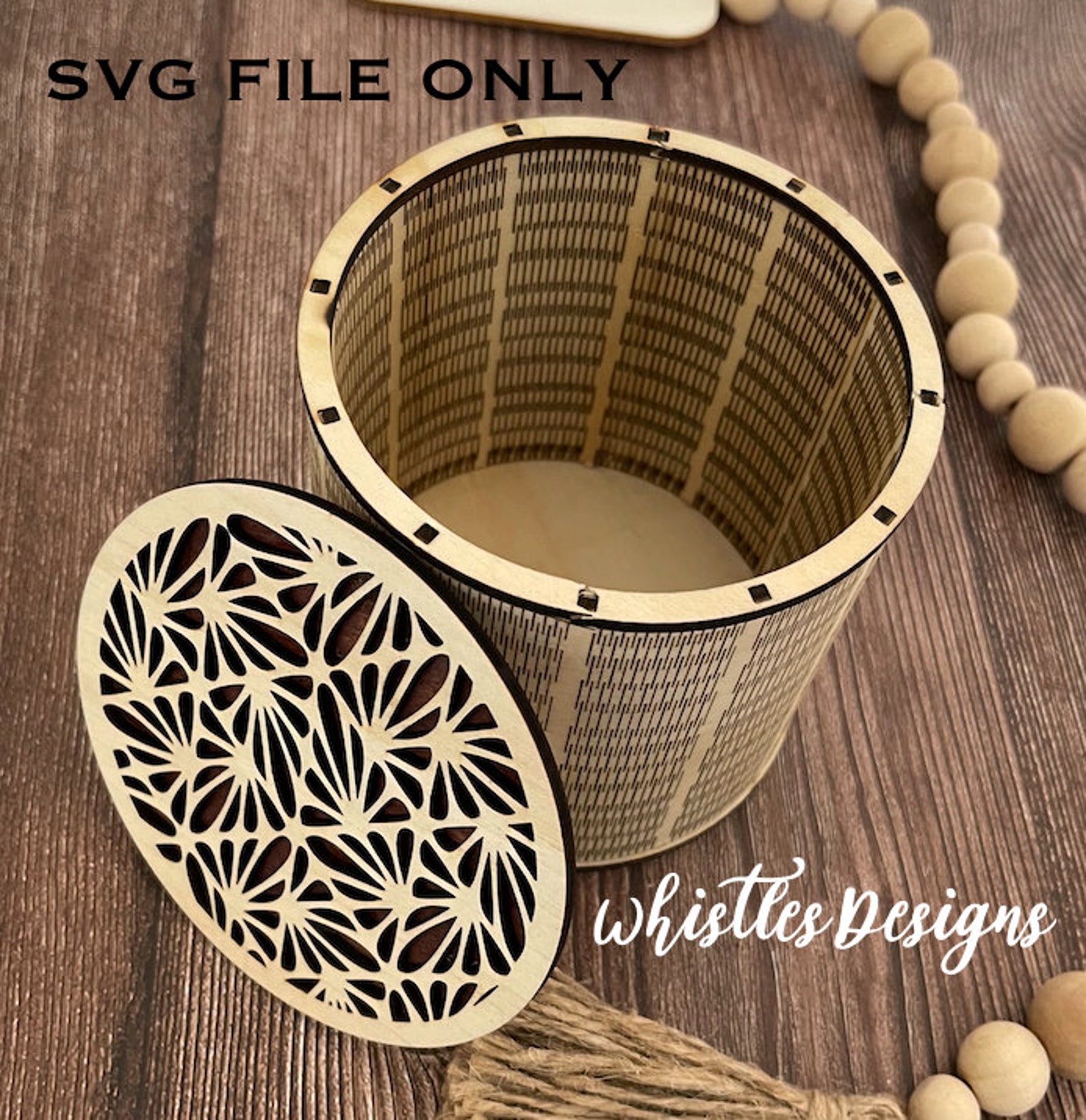 Living Hinge Round Box SVG: Laser Cut File (digital Download) - Etsy ...