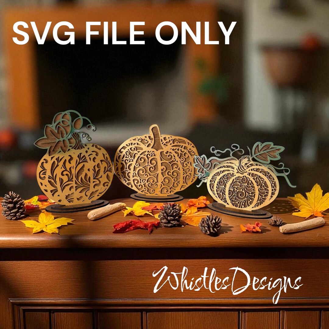 Set of 3 Pretty Standing Pumpkins - Fall Decor - Digital File ONLY - Etsy