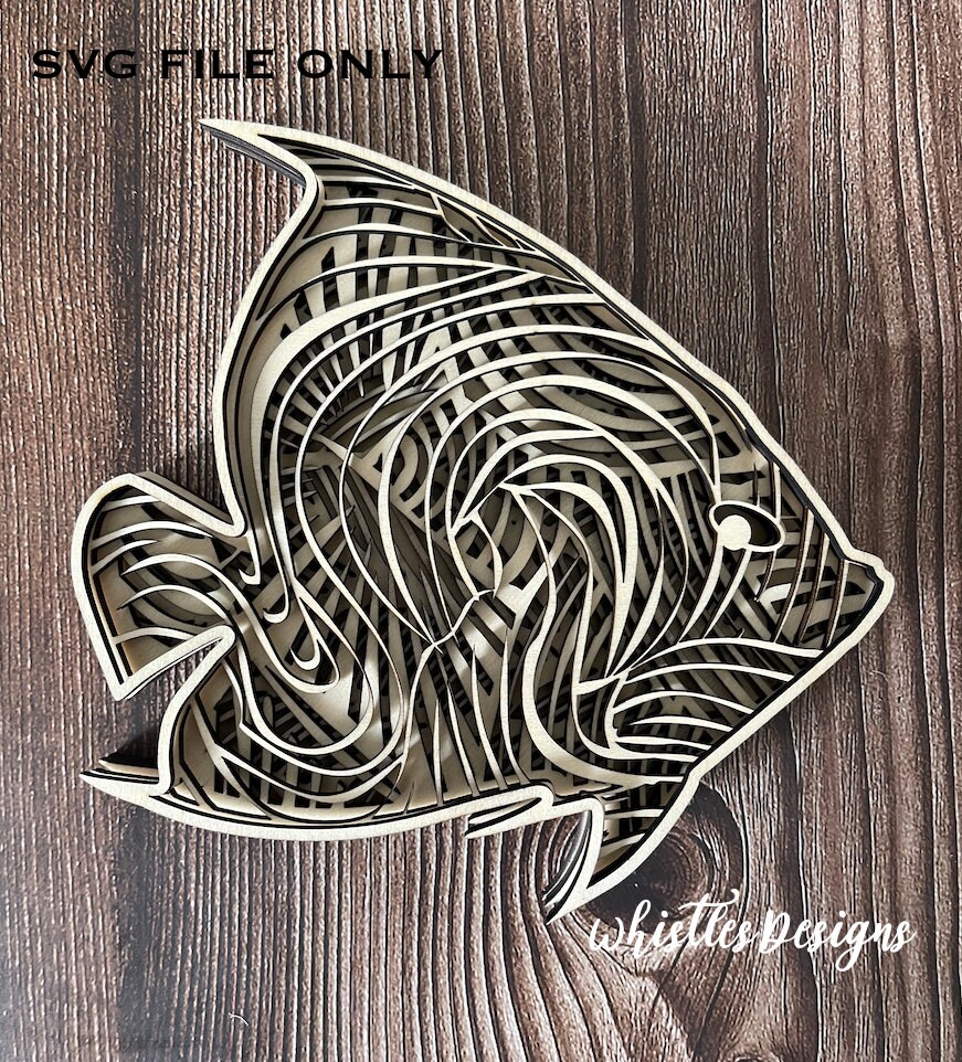 Layered Tropical Fish SVG - Etsy