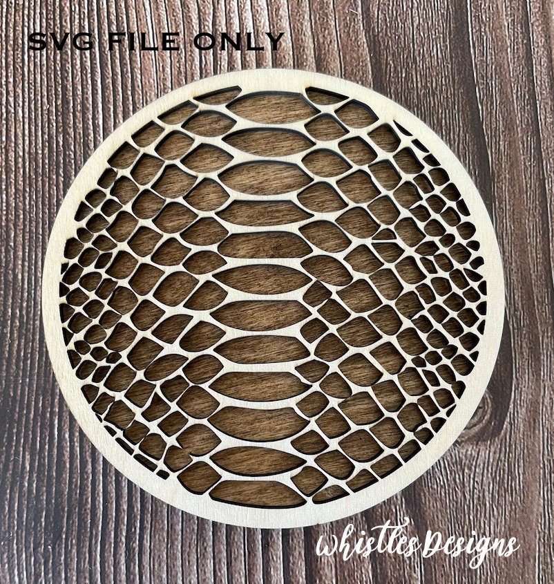 Snake Skin Pattern Coasters With Holder for 6 Coasters SVG File - Etsy