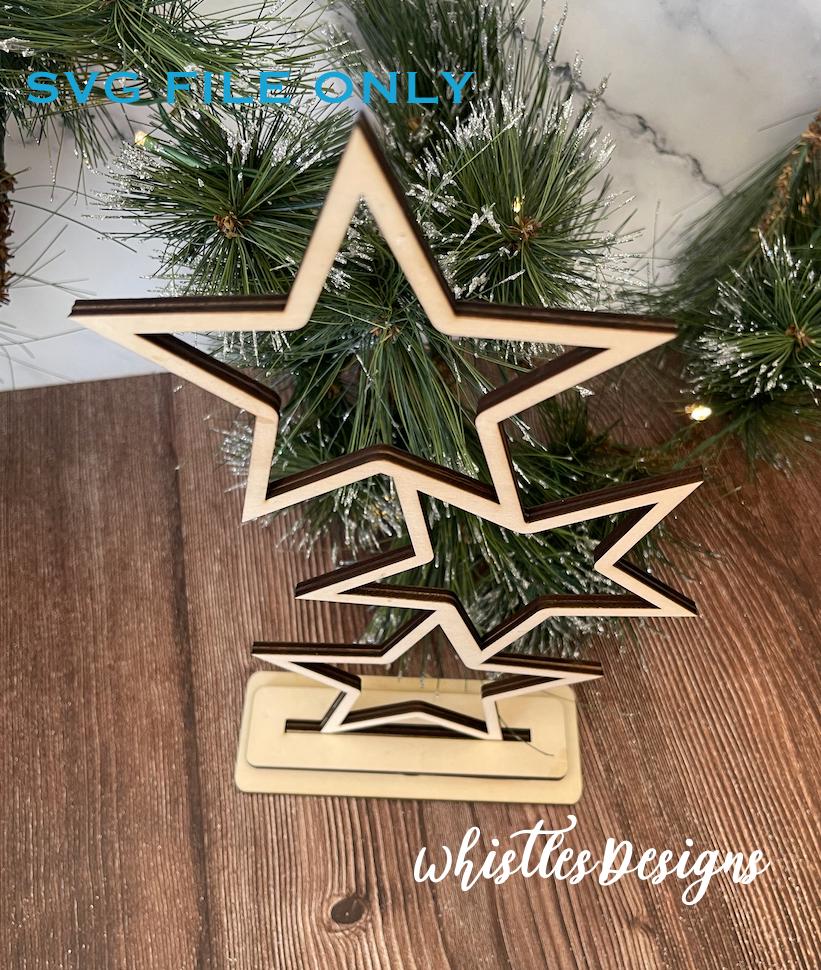 Standing Stars SVG: Laser Cut Christmas Decoration (digital Download ...