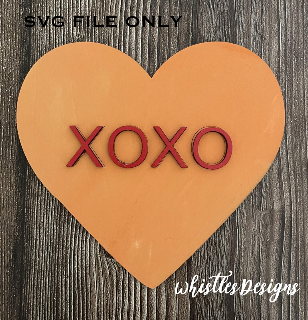 XOXO Candy Heart Gift Card Holder SVG - Etsy