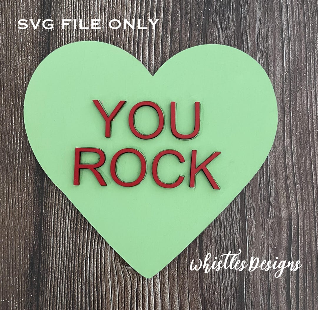 You Rock Candy Heart Gift Card Holder SVG - Etsy