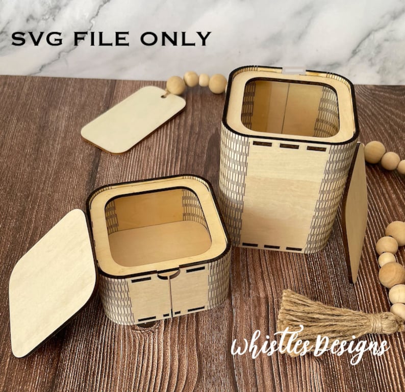 Living Hinge Corner Box SVG: Laser Cut Files (2in & 4in) (digital ...