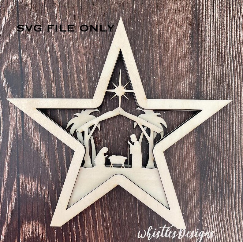 Nativity Standing Layered Star SVG - Etsy