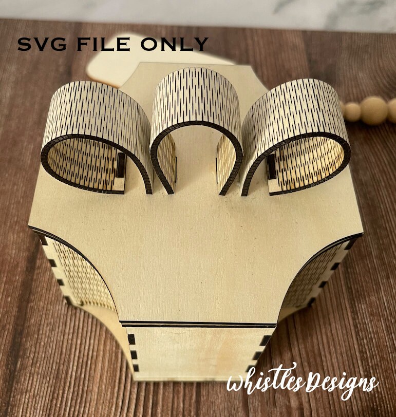 Octagon Living Hinge Corner Box With Bow - 3 in X 5 in SVG - Etsy