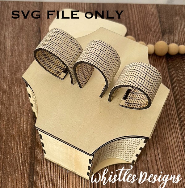 Octagon Living Hinge Corner Box With Bow - 3 in X 5 in SVG - Etsy