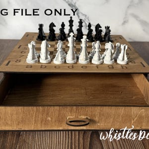 Chess Board With Drawer for Chess Pieces - Digital File Only - Etsy