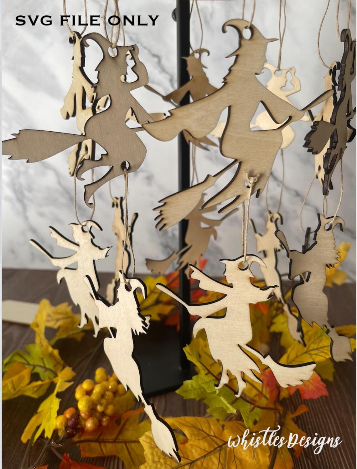 Flying Witch Wind Chime SVG - Etsy