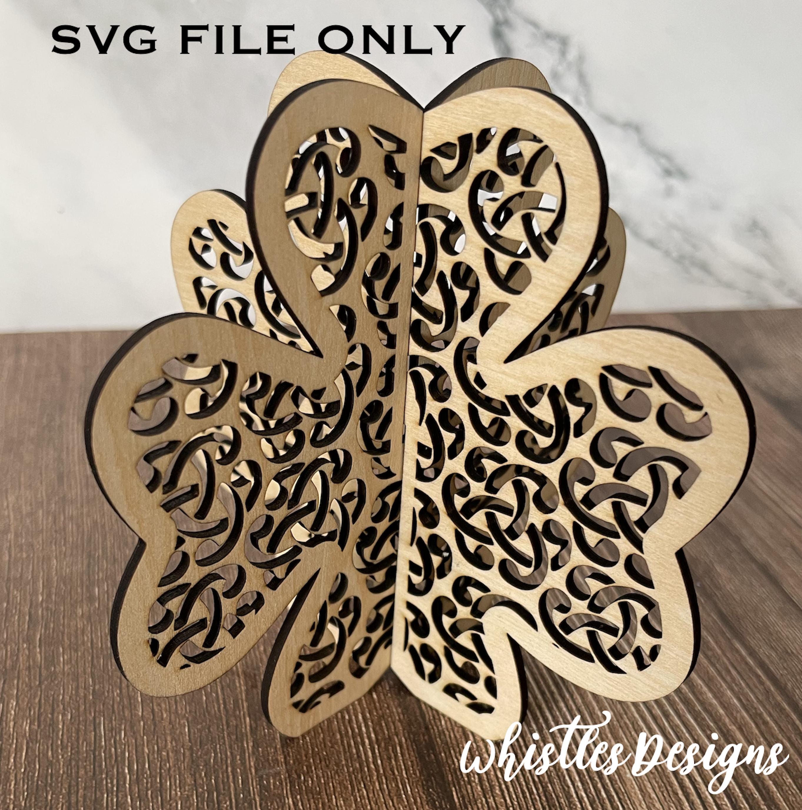 3D Shamrocks SVG, 3 Different Designs and Sizes. St Patrick's Day ...