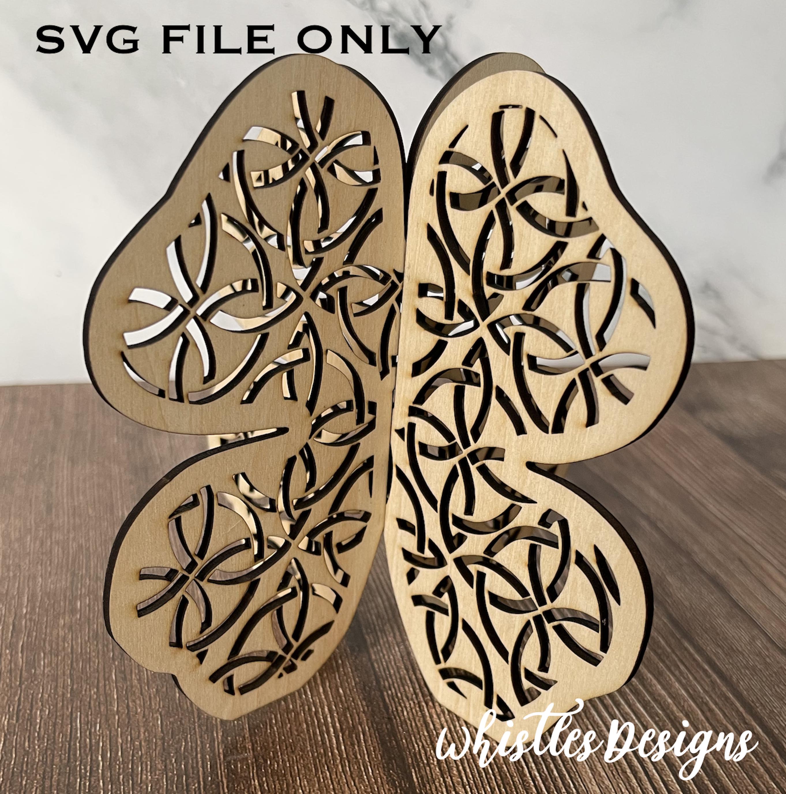 3D Shamrocks SVG, 3 Different Designs and Sizes. St Patrick's Day ...