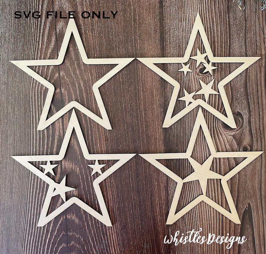 Standing Layered Star SVG - Etsy