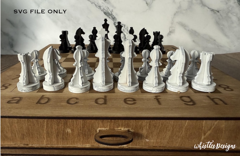 Chess Board With Drawer for Chess Pieces - Digital File Only - Etsy