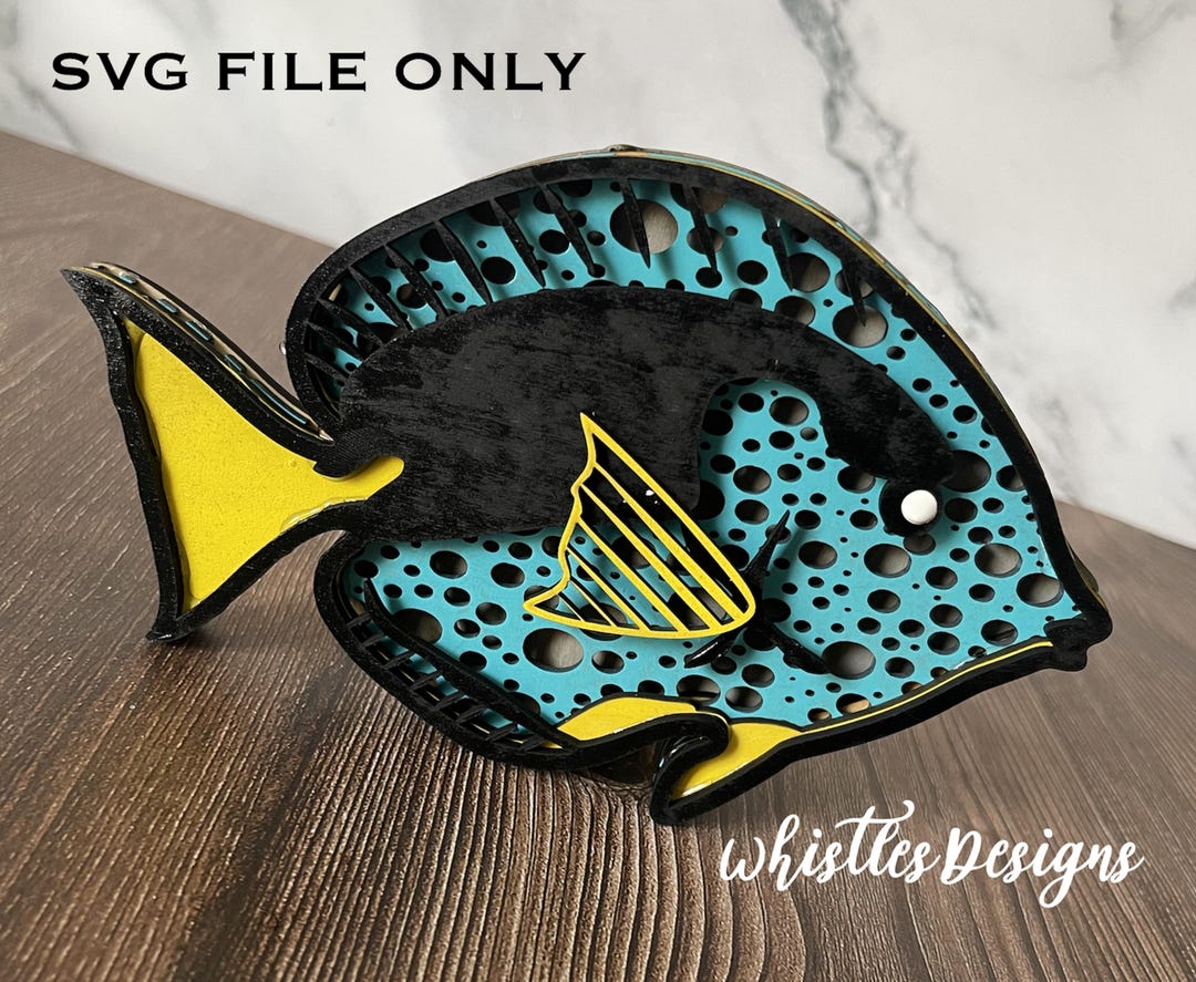 Layered Tang Fish SVG - Etsy