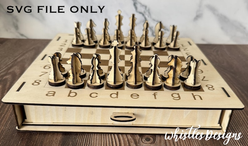 Chess Board With Drawer for Chess Pieces - Digital File Only - Etsy