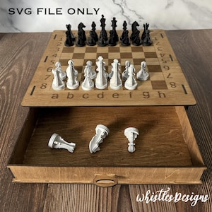 Chess Board With Drawer for Chess Pieces - Digital File Only - Etsy