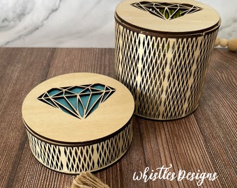 Laser Cut Round Wood Box With Lid Living Hinge Box 4mm Instant Download ...