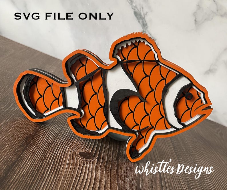 Layered Clown Fish SVG - Etsy