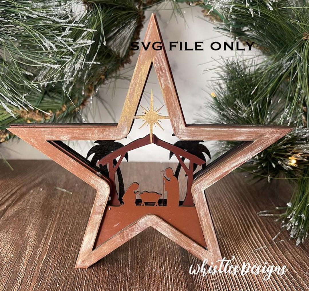 Nativity Standing Layered Star SVG - Etsy